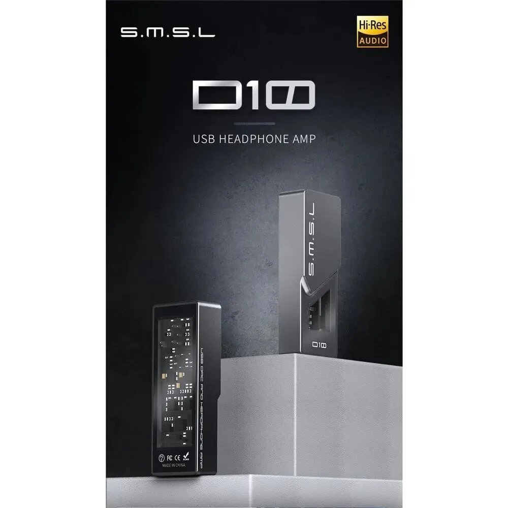ЦАП SMSL D10 black портативный USB-ЦАП и усилитель для наушников с двумя микросхемами Cirrus Logic CS43131 — фото 1