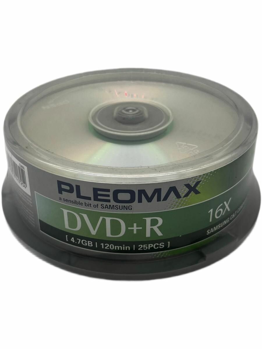 Диск для записи DVD+R Pleomax 25 шт, 16Х/4,4GB/120мин