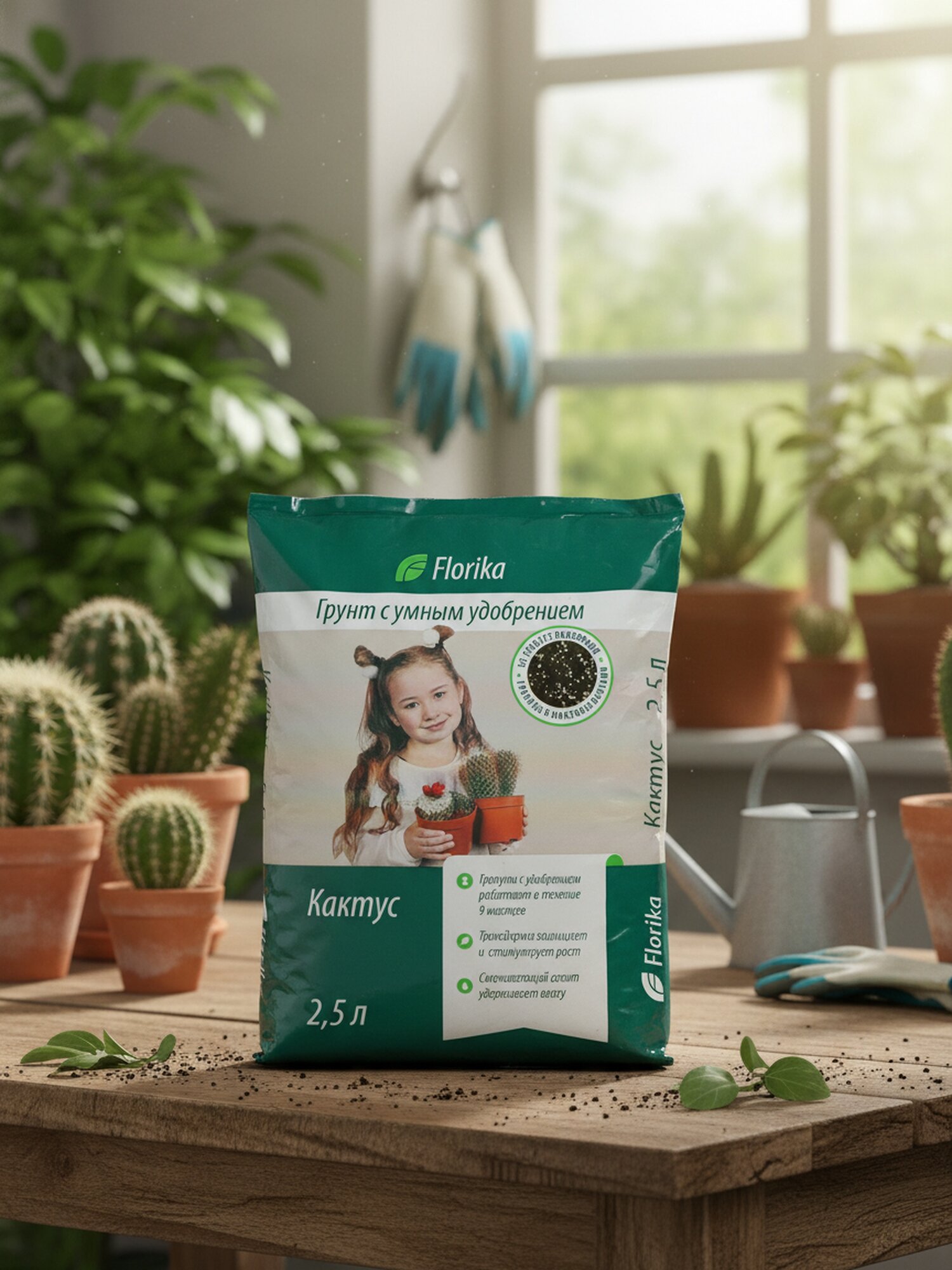 Грунт Флорика Кактус-Алоэ 2.5 л: идеальный субстрат суккулентам, почвосмесь пересадки комнатных цветов и кактусов