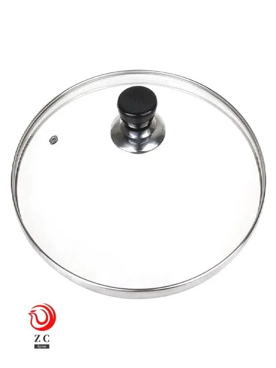 Крышка ZC Sytron, 1 шт, диаметр: 15 см, для кастрюли, стекло, с пластиковой ручкой