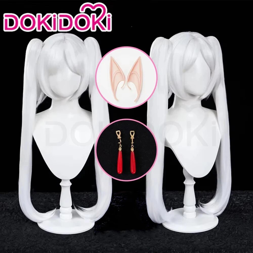 Белый парик для косплея Frieren DokiDoki, набор