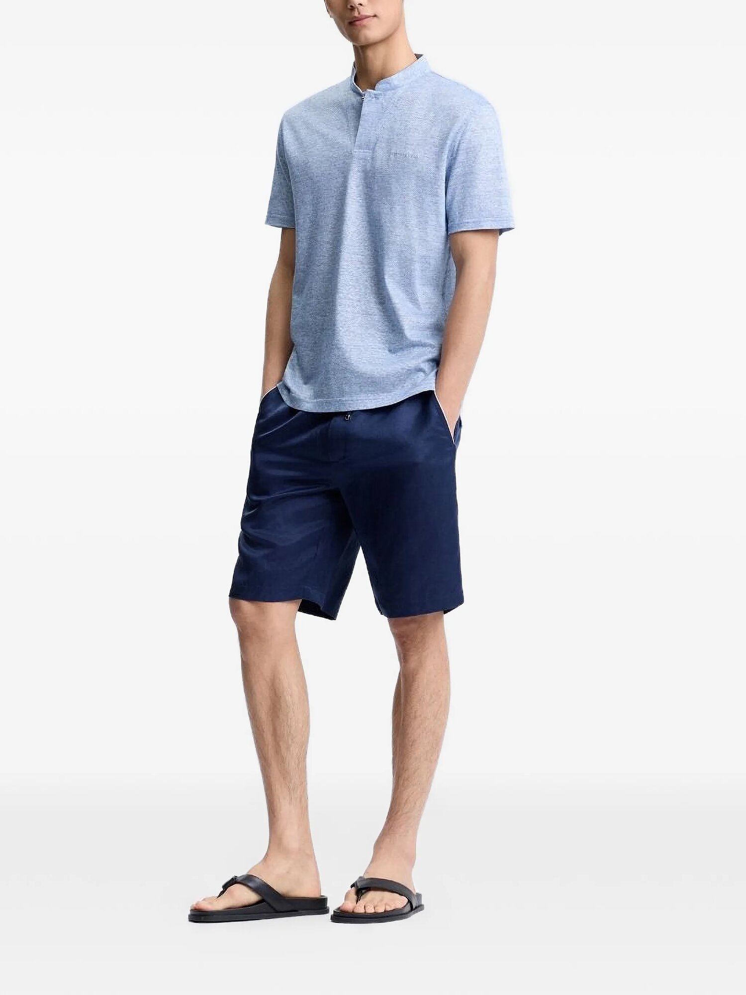 Рубашка Shanghai Tang Button-up polo shirt, размер 52, синий — фото 1