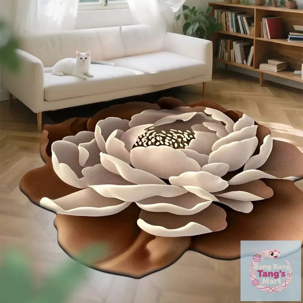Коврик для ванной в форме цветка 60x60 см, ковер для ванной комнаты с нескользящей основой, современный дизайн