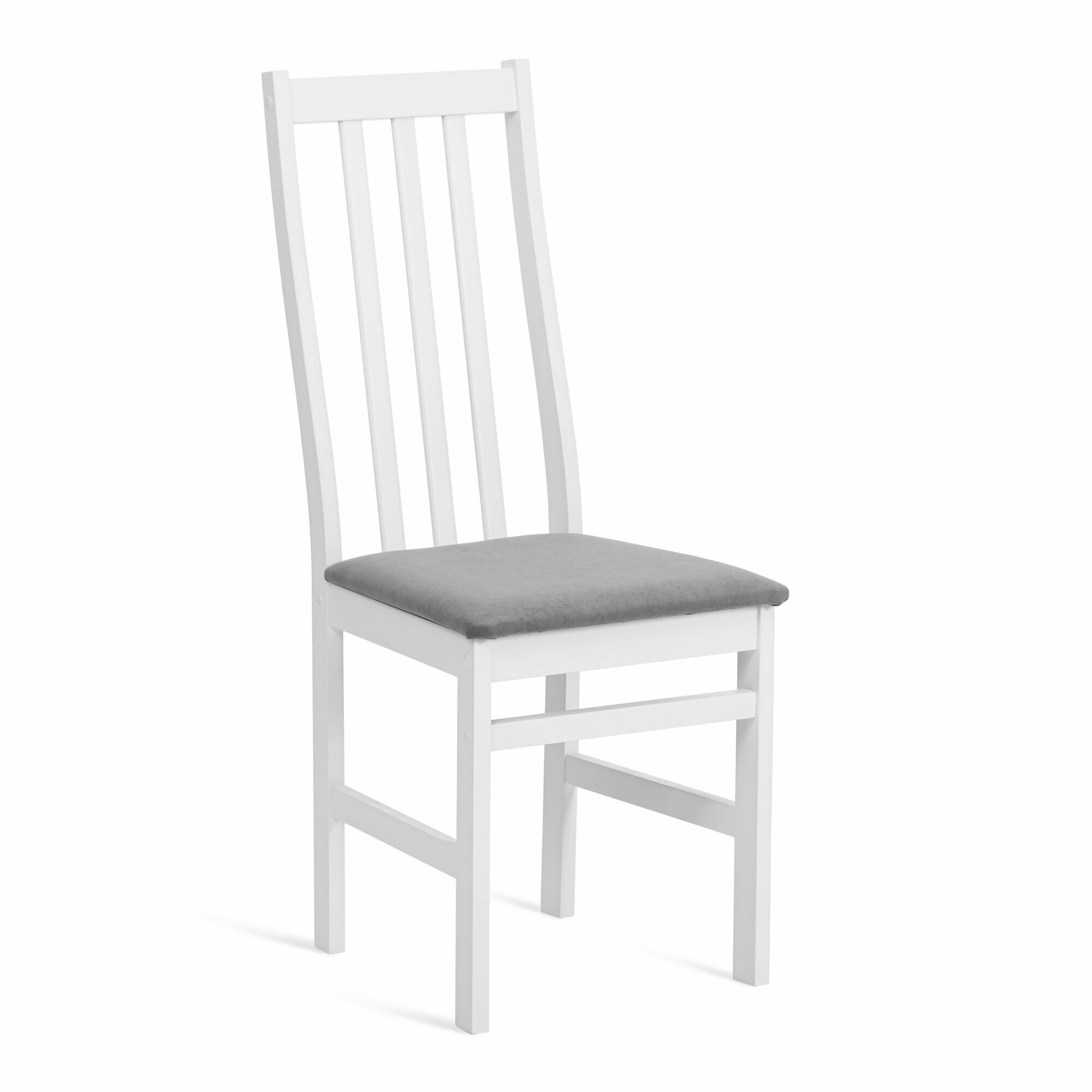 Комплект стульев TetChair, мягкое сиденье, 2 шт, белые, велюр темно‑серый