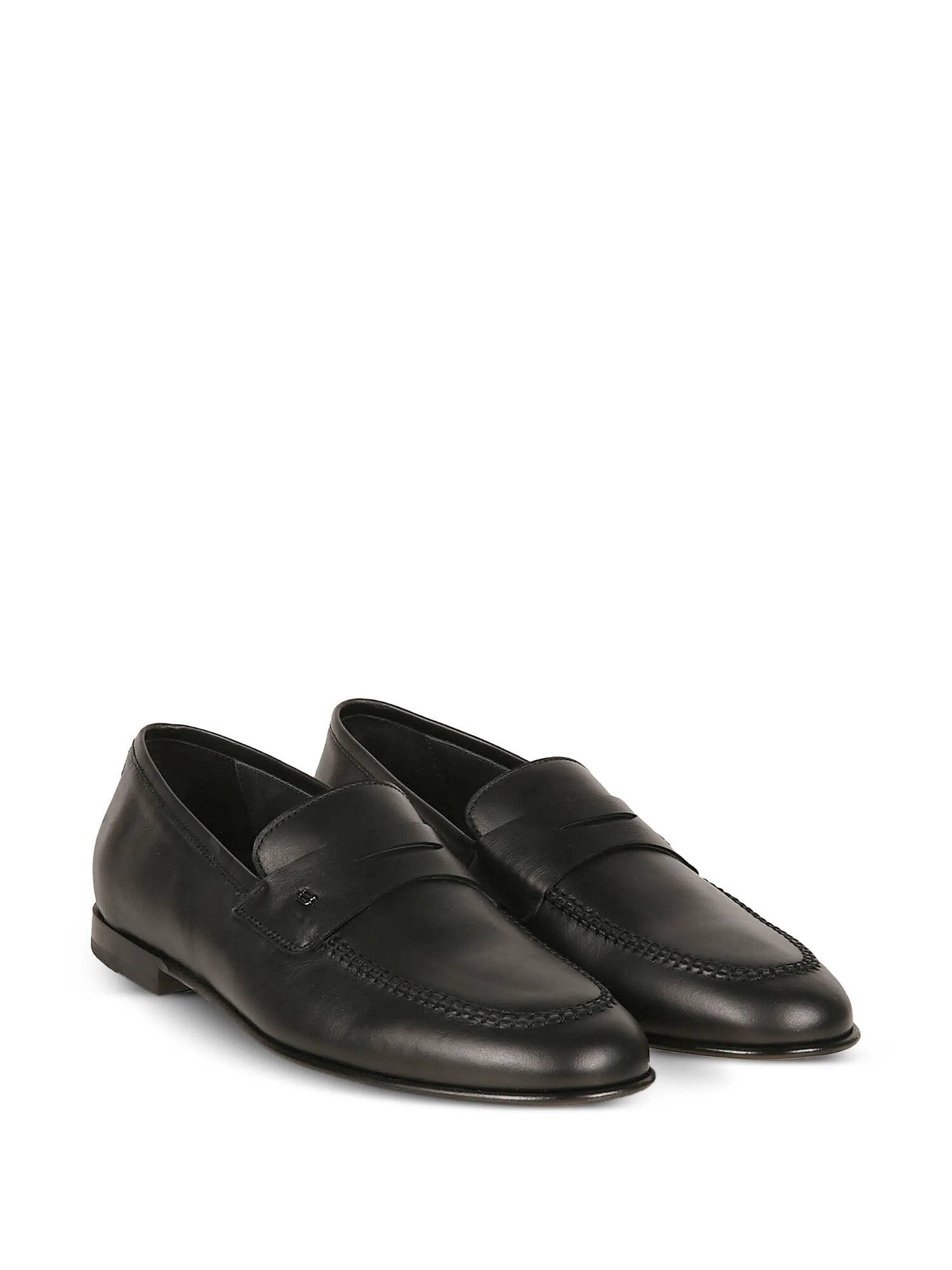 Лоферы Baldinini Leather penny loafers, размер 41 EU, black/black — фото 1