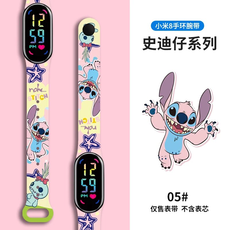 Браслет с принтом серии Stitch для Xiaomi Mi Band 10 9 8, сменный браслет для Mi Band 9/8, ремешок для часов NFC в подарок