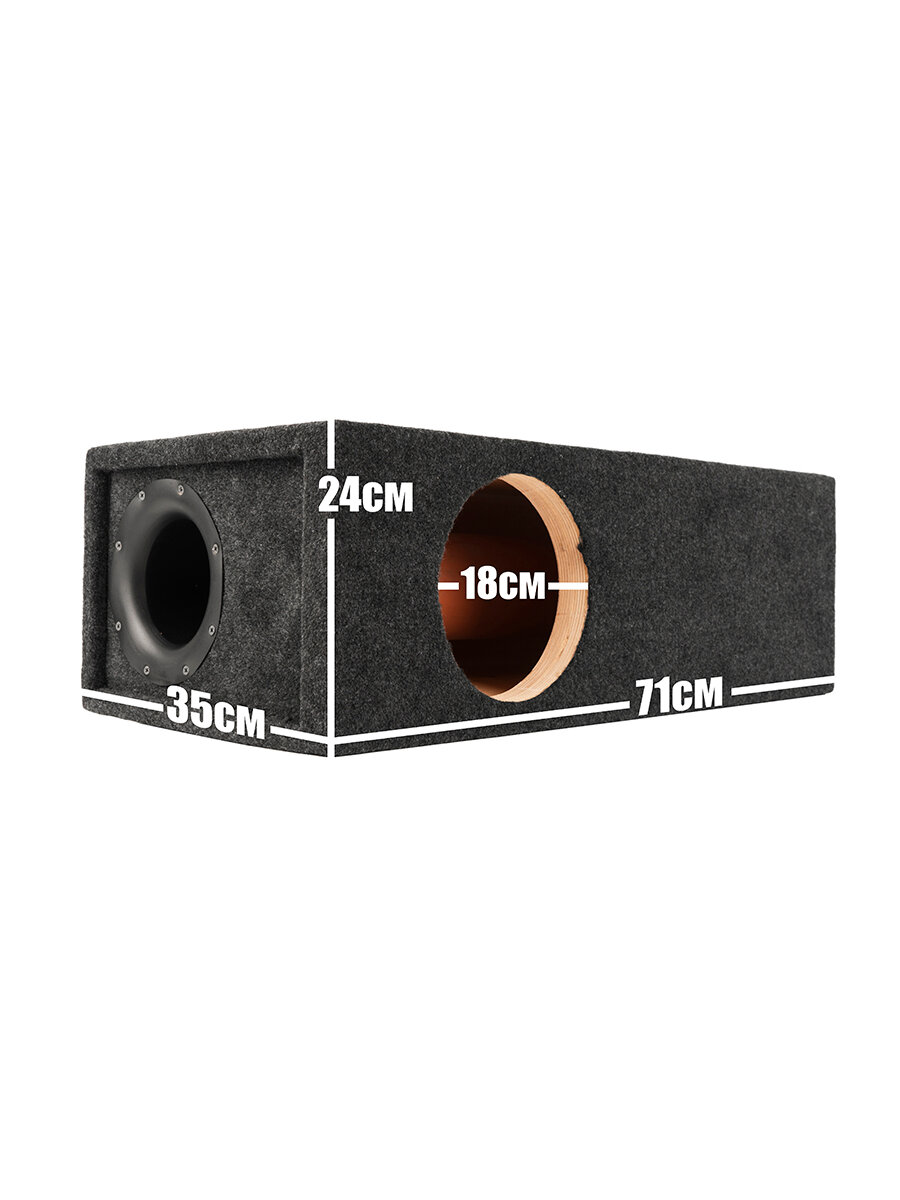 Короб под 8" сабвуфер, 38 литра, на трубе, двойная стенка, графит