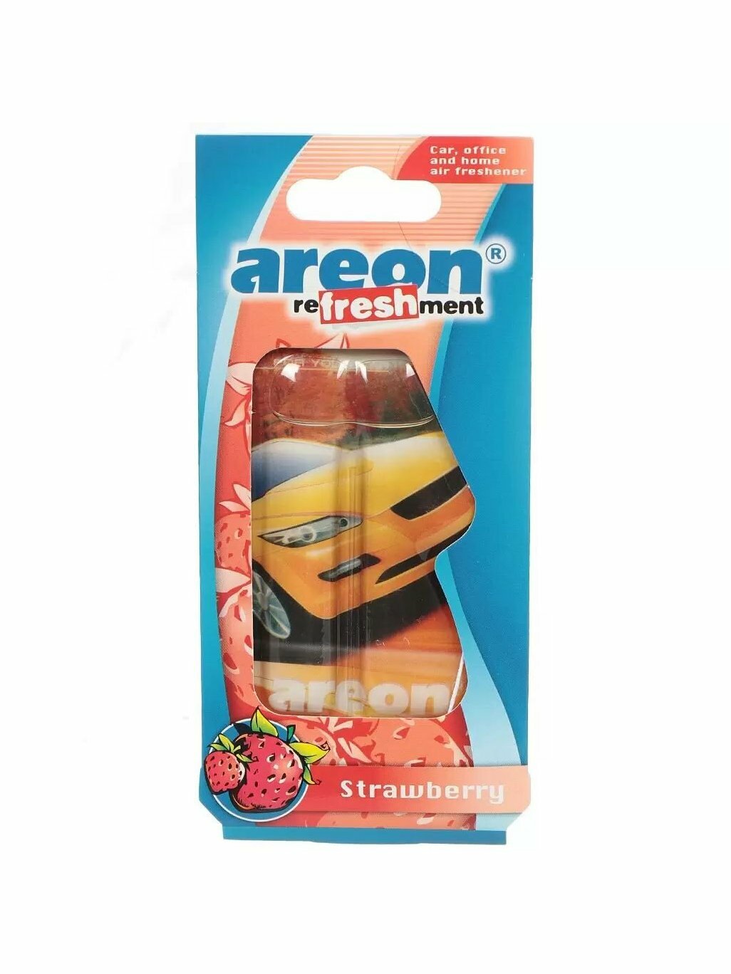 Ароматизатор в машину Areon Refreshment Liquid Клубника, подвесной гелевый освежитель воздуха для автомобиля, 704-025-908
