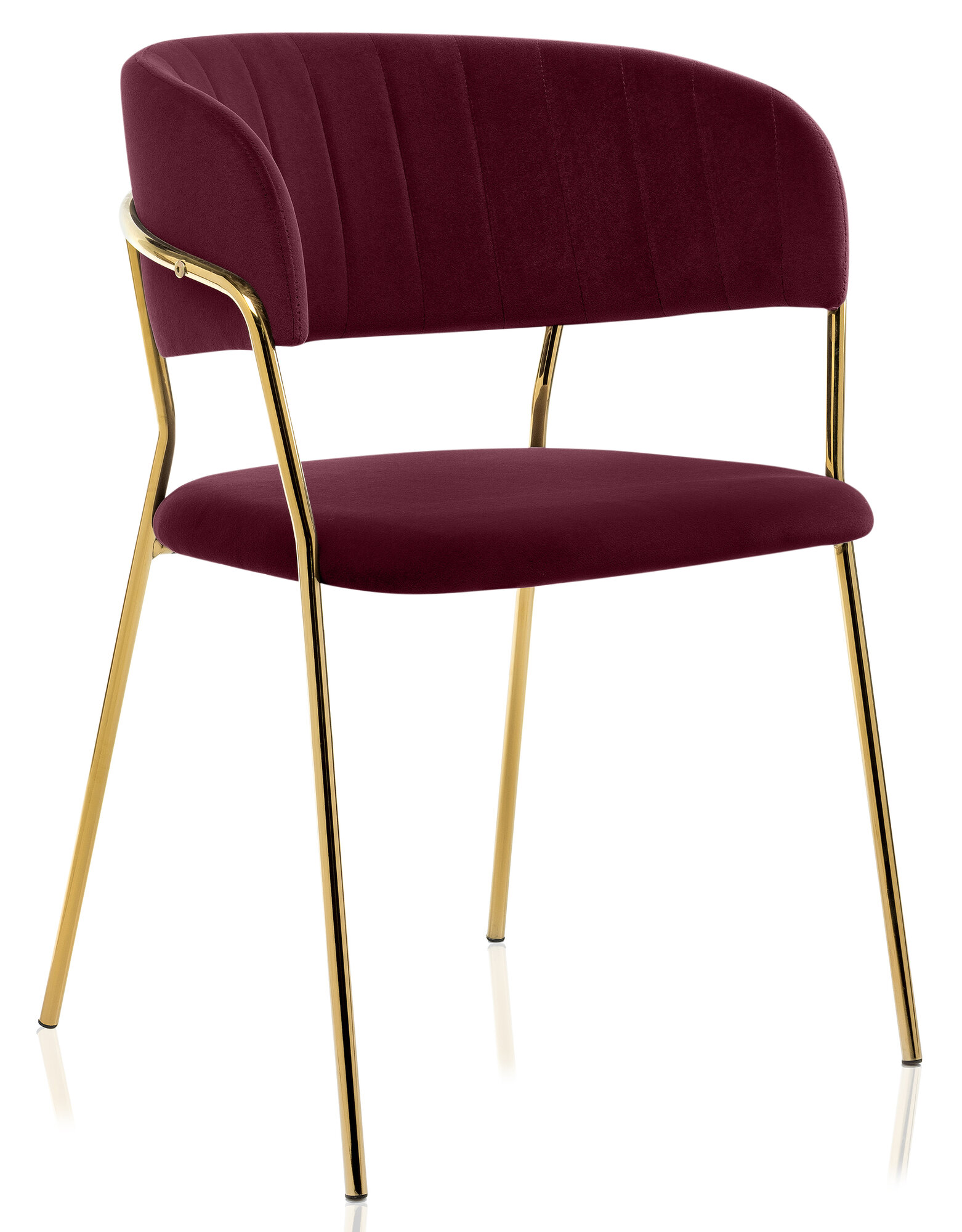 Лайфмебель Стул на металлокаркасе Kamelia 1 бордовый велюр/ золотой