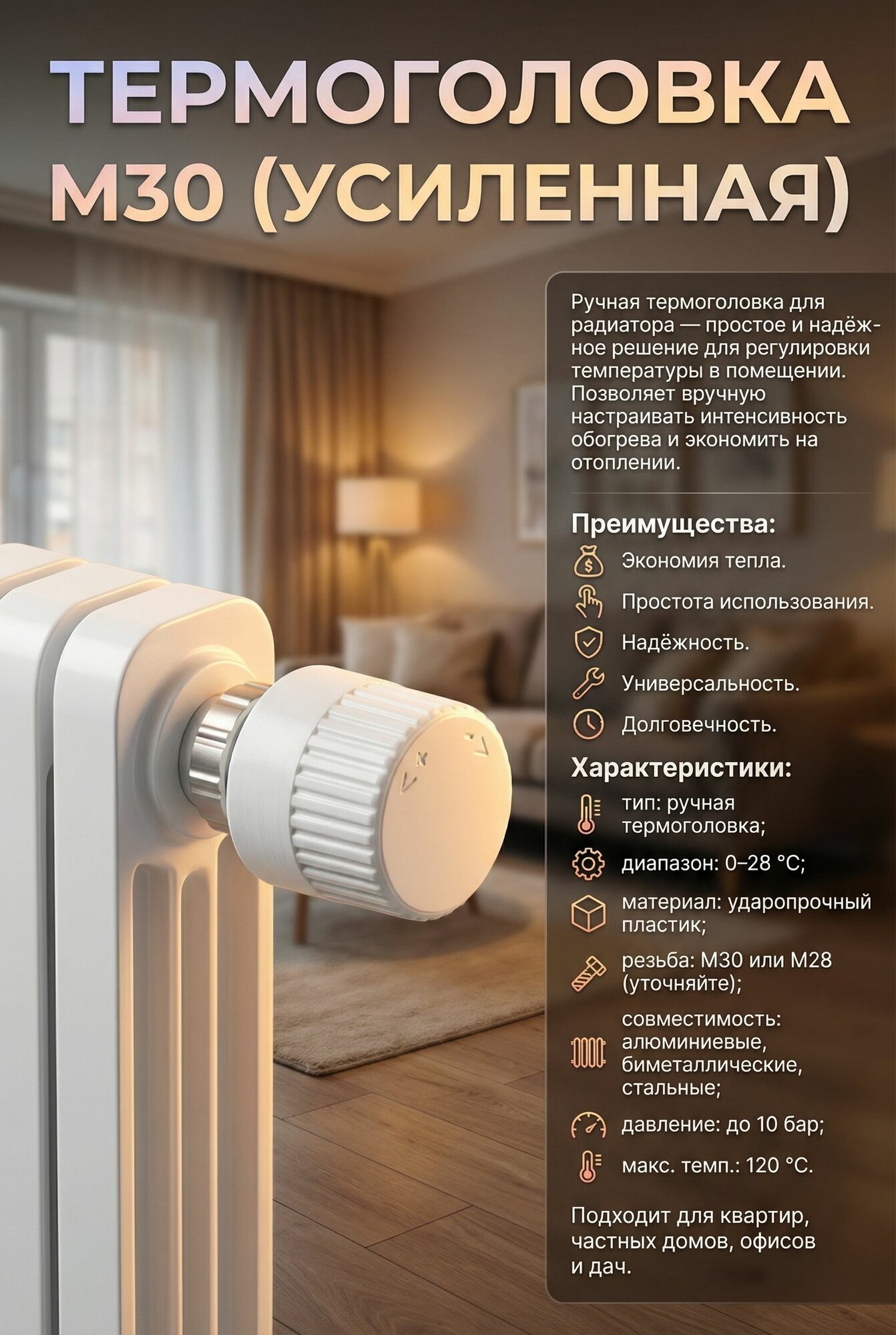 Термоголовка М30х1.5 (Усиленная)