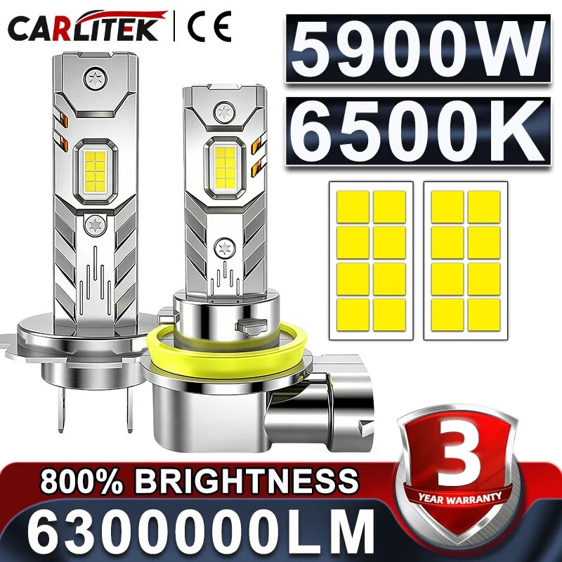 Светодиодные фары 9005/HB3, 5900W, 6300000LM, 6500K