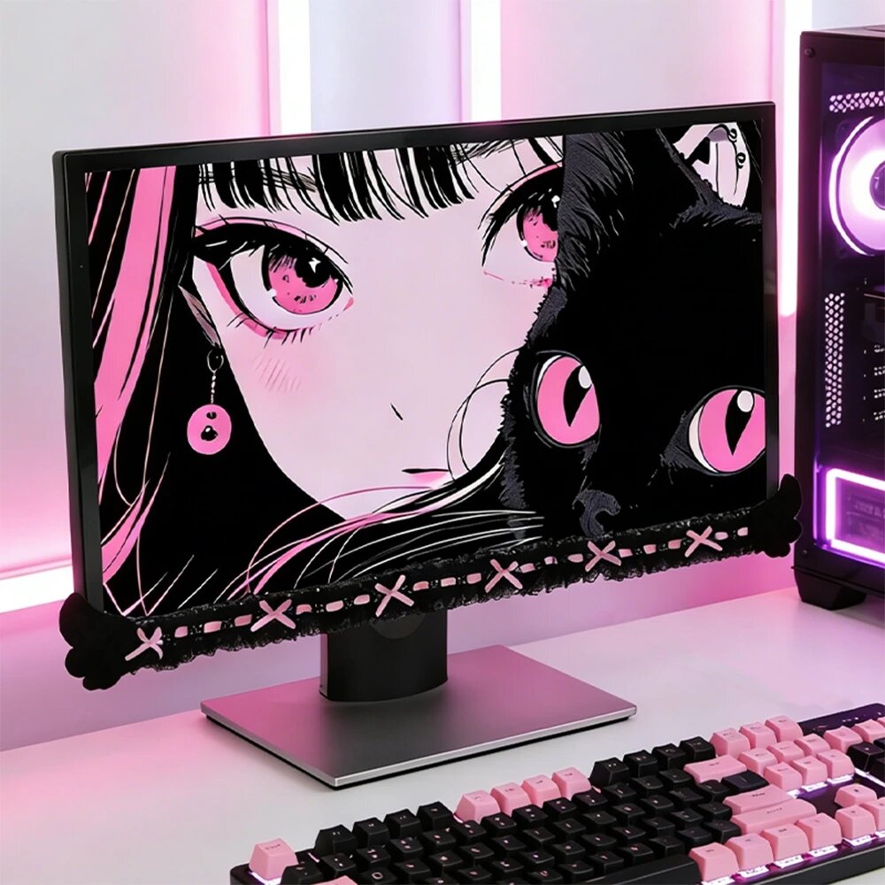 Декоративные наклейки для монитора Feisifan Розовый, Black Pink