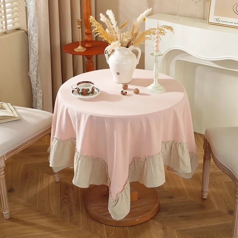 Круглая скатерть Apricot pink, 140x200cm, хлопок