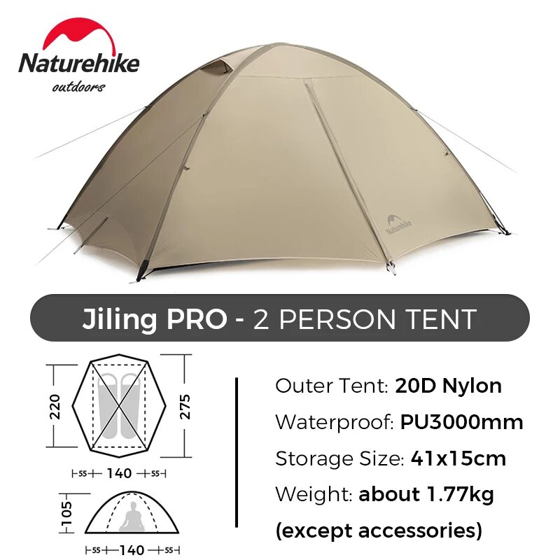 Палатка Naturehike Jiling PRO 2 Person Sand
