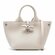 Сумка Longchamp, фактура плетеная, белый,