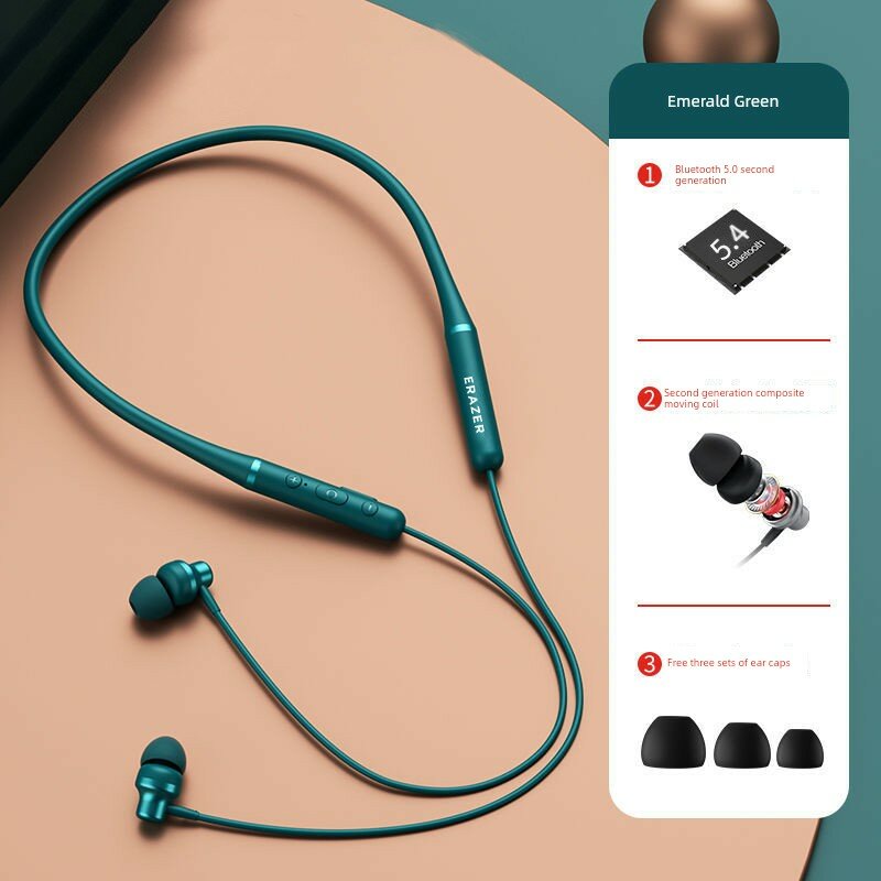 Lenovo XE05 Нейкбанд беспроводные наушники Bluetooth для спорта - Изумрудный зеленый, 8D звук, Bluetooth 5.4,