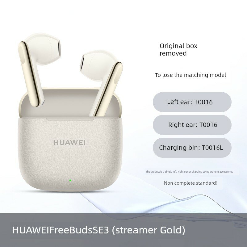 Оригинальные Bluetooth-наушники Huawei FreeBuds SE3: левый наушник, правый наушник, зарядный чехол, запасные части.