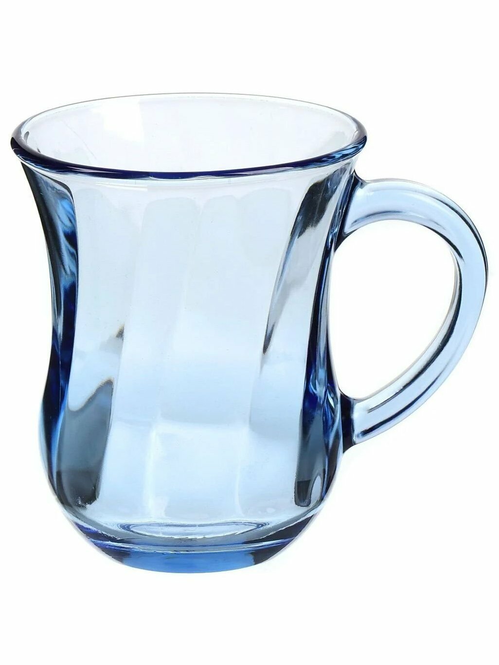 Кружка стеклянная Turkish Tea Marmaris Blue 200 мл, синяя, для чая и кофе, подходит для посудомоечной машины и СВЧ