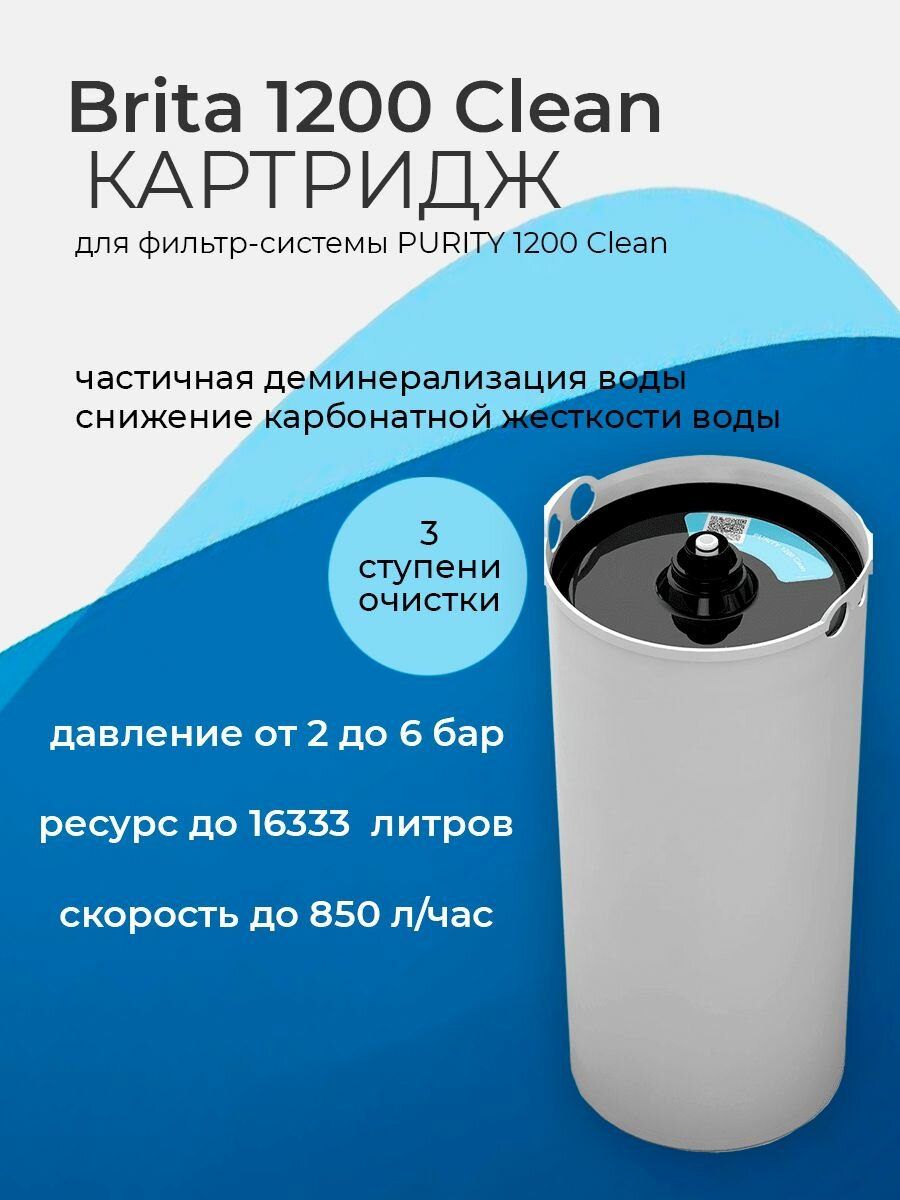 Сменный картридж-фильтр для воды Brita 1200 Clean (частичная деминерализация)