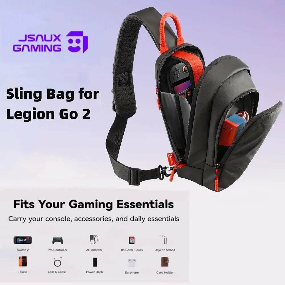 JSAUX игровая консоль сумка для Legion Go 2, портативный игровый рюкзак Кроссбоди для Legion Go 2 с дизайном охраны джойстика