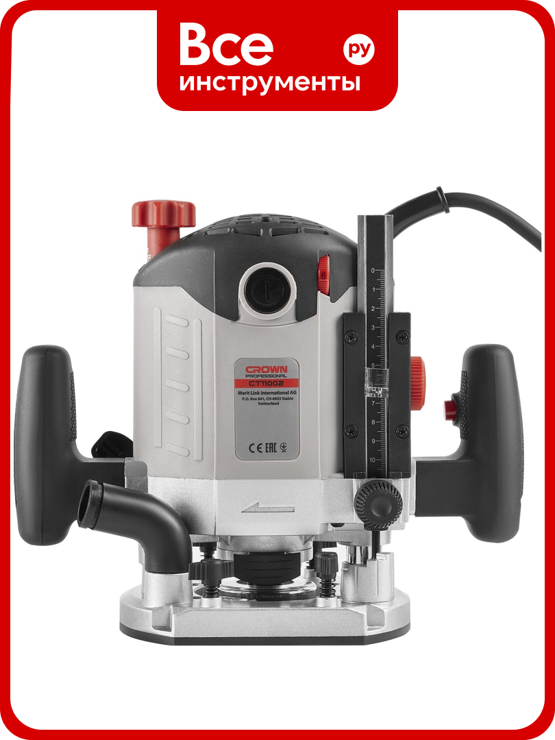 Фрезер CROWN CT11002 погружной для обработки деталей, профессиональный, регулируемая скорость, пылеотсос, микролифт