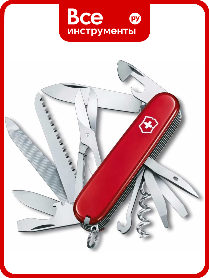 Швейцарский нож красный Victorinox Ranger 1.3763 армейский с нержавеющей сталью и пластиковой рукоятью