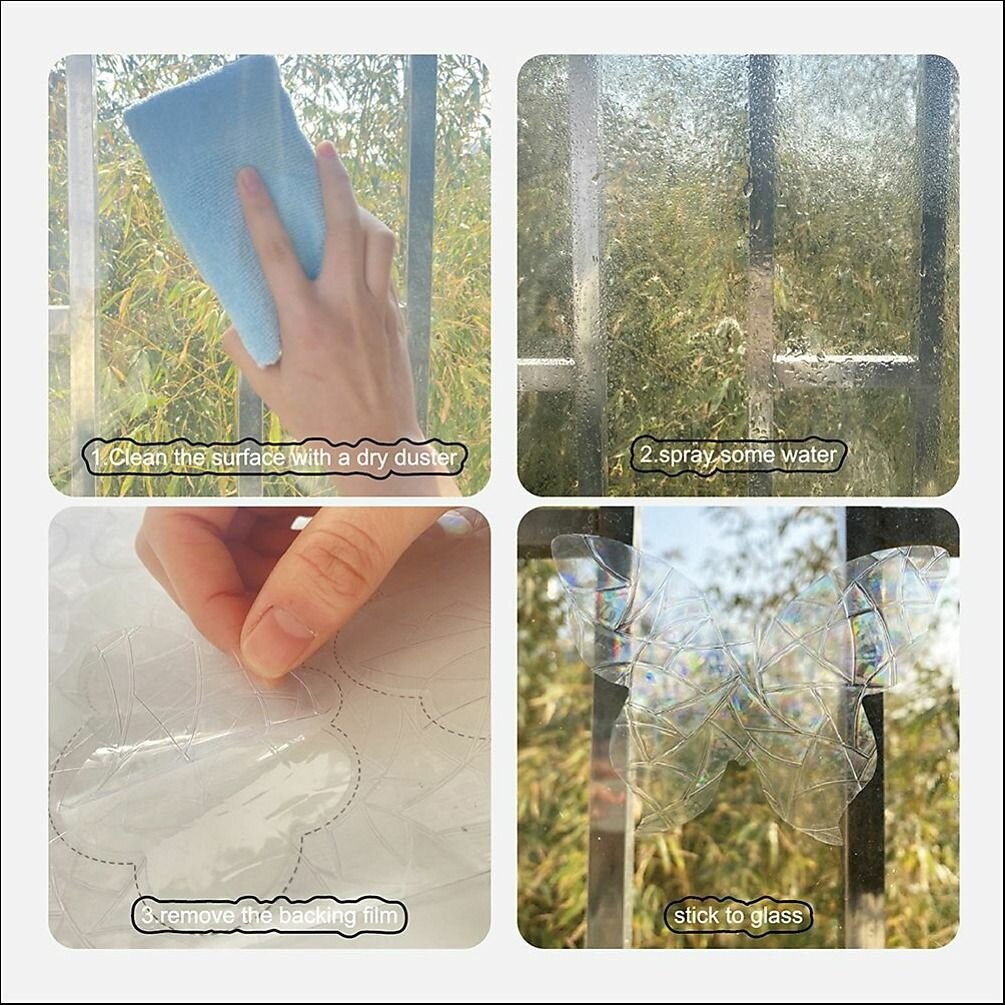 Электростатические наклейки Window Films Creative Chic, для окон, 30х20 см, красная — фото 1