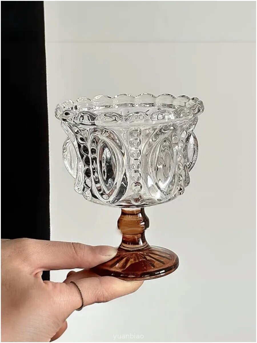 Стеклянная мороженица, 250 мл, розетка