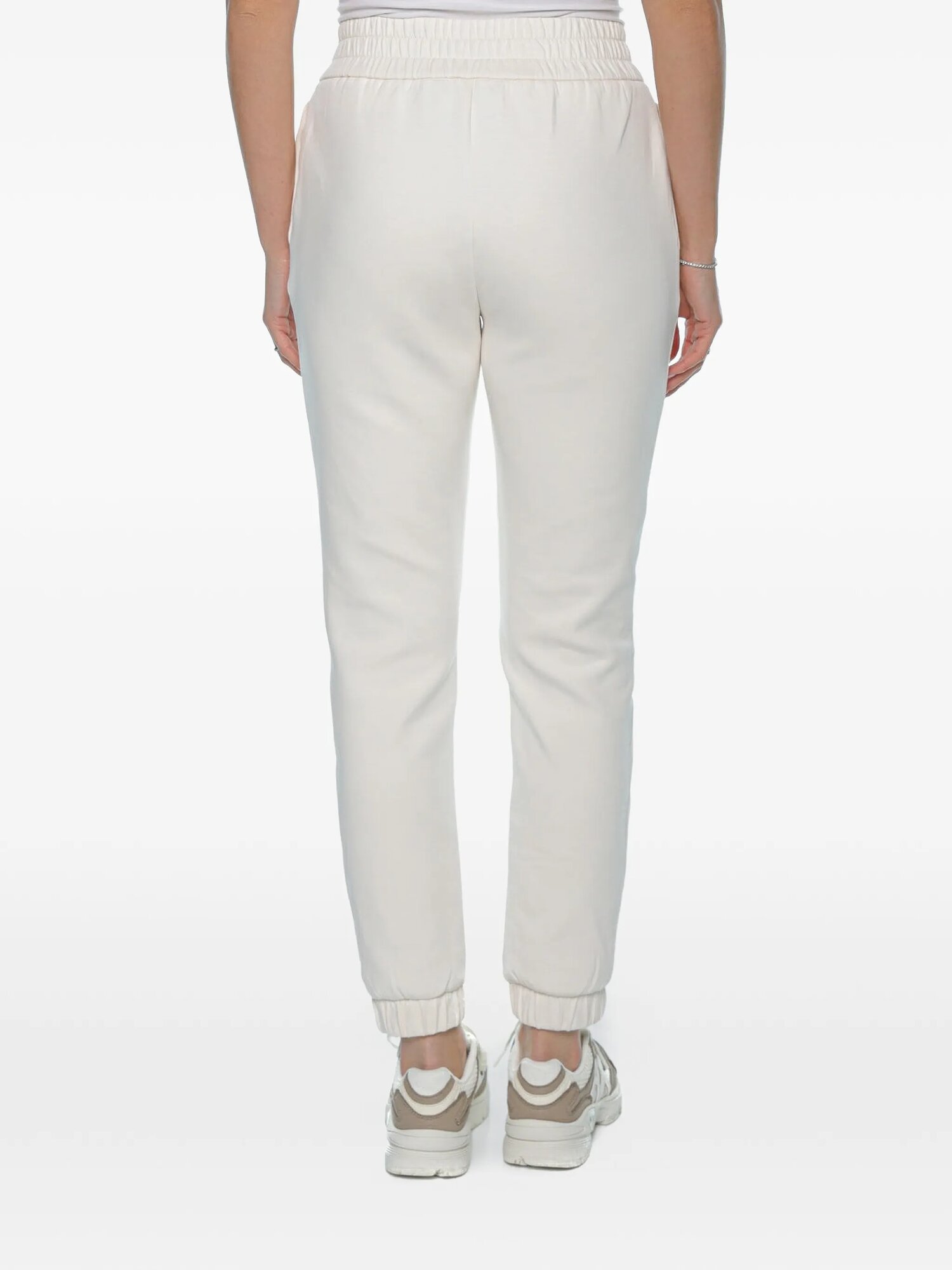 Брюки Armani Exchange Logo-embellished track pants, размер 42, бежевый/белый — фото 1