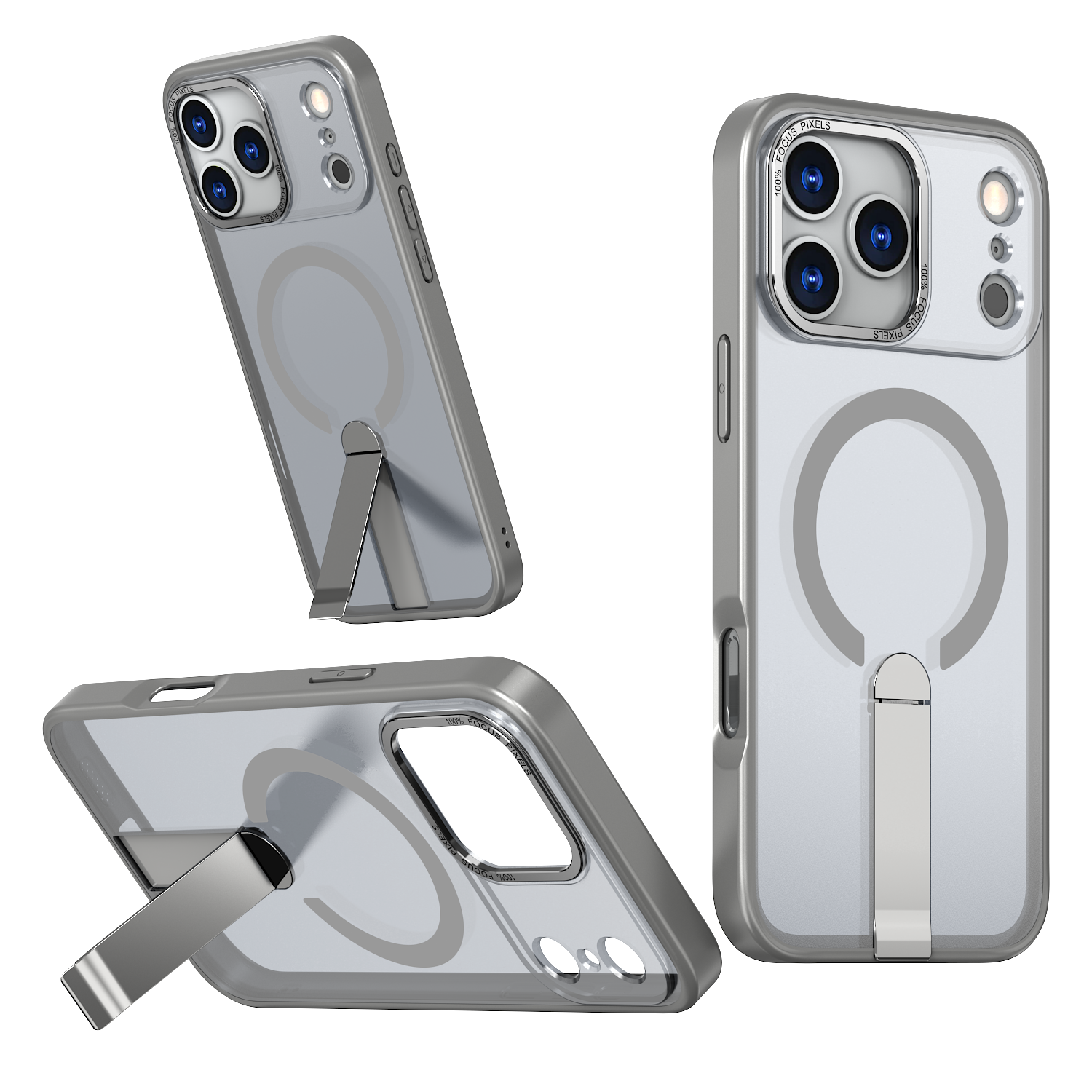 Чехол для Apple iPhone 17 Pro Max / Айфон 17 Про Макс, soft touch, чехол-кардиомонитор, защита камеры, ударопрочный, встроенная подставка, усиленные углы, Apple, Apple iPhone 17 Pro Max, титан,