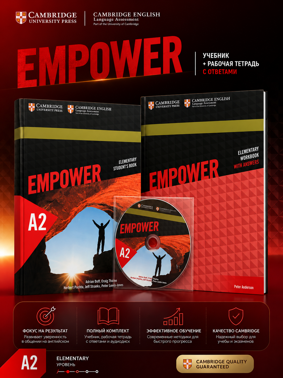 Empower A2 Elementary, Полный комплект: Student's Book (учебник) + Workbook (рабочая тетрадь) + Диск