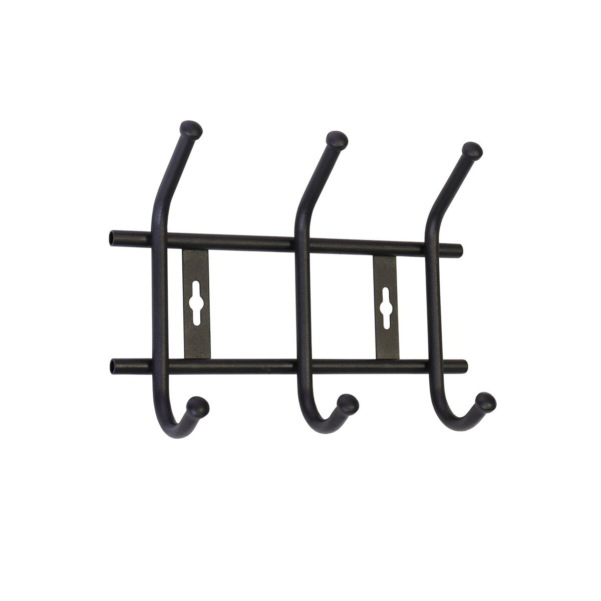 Вешалка настенная Nika ВНТ3М/Ч, 3 крючка, 26 x 19 x 8 см, матовый черный