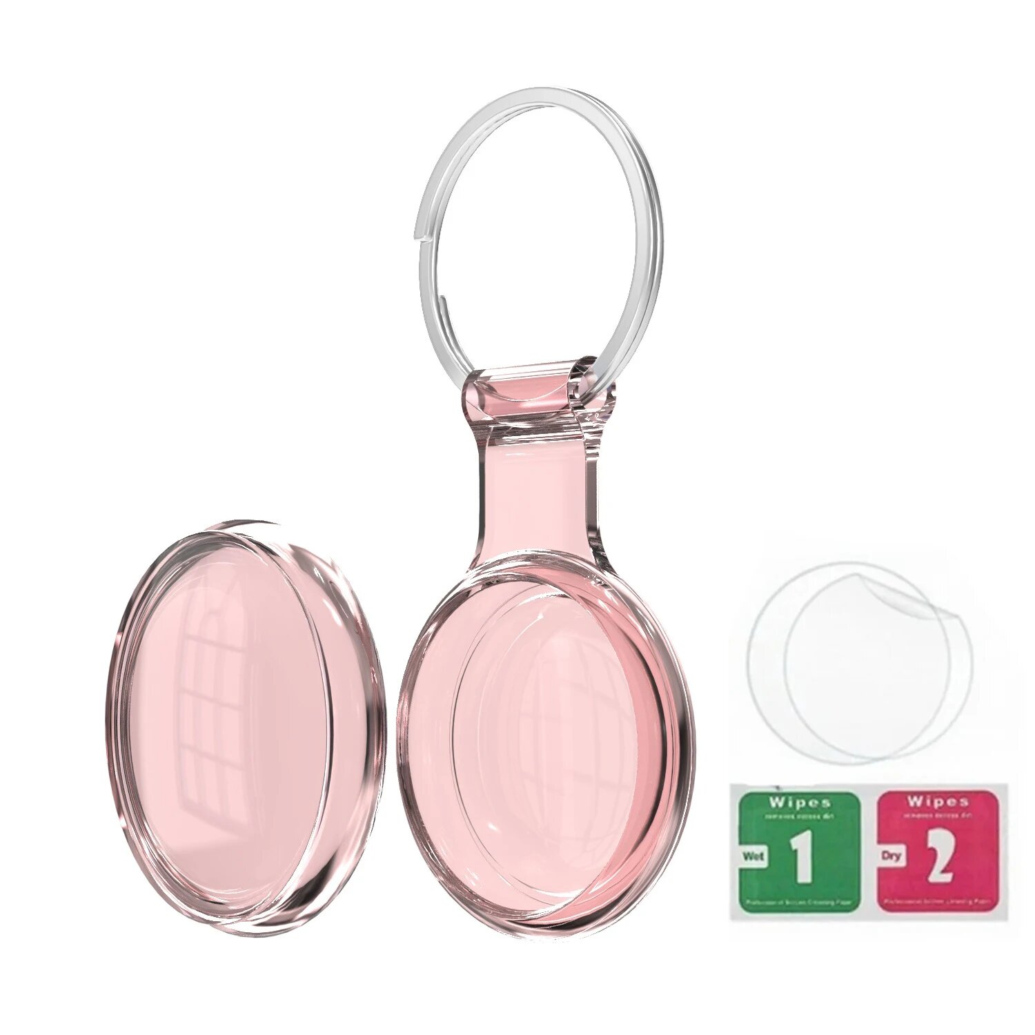 Розовый чехол для AirTag, Waterproof-Clear F