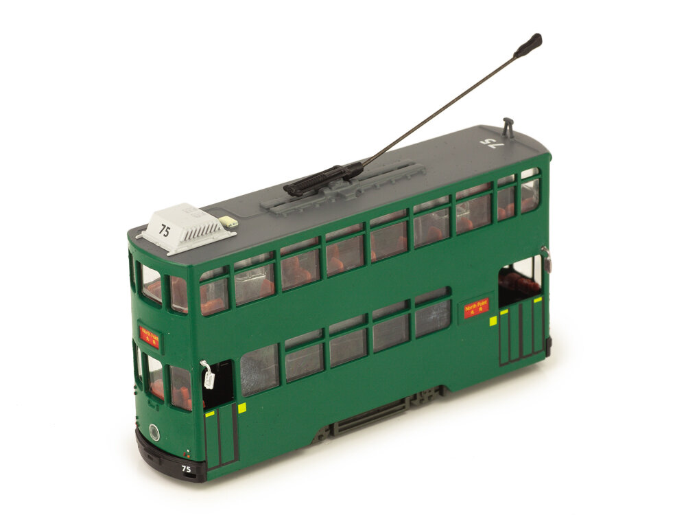 Модель коллекционная ATLAS Трамвай 6TH generation hong kong tram 1986 зеленый
