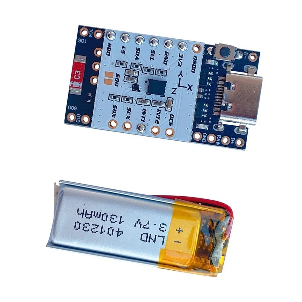 LSM6DSV + Модуль QMC6309, Предварительно Припаянный К Плате Разработки NRF52840 С Батареей Для SlimeVR И SmolSlime