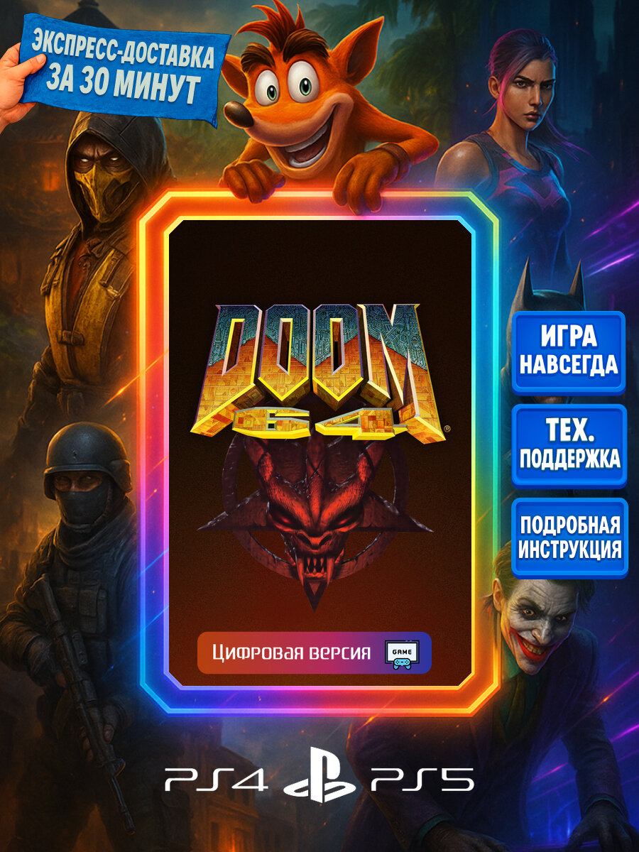 DOOM 64 PS4/PS5 | Моментальная доставка | Английский язык | Шутеры от первого лица