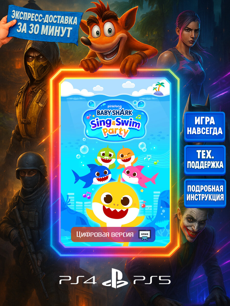 Baby Shark: Sing & Swim Party PS4/PS5 | Моментальная доставка | Английский язык | Семейные