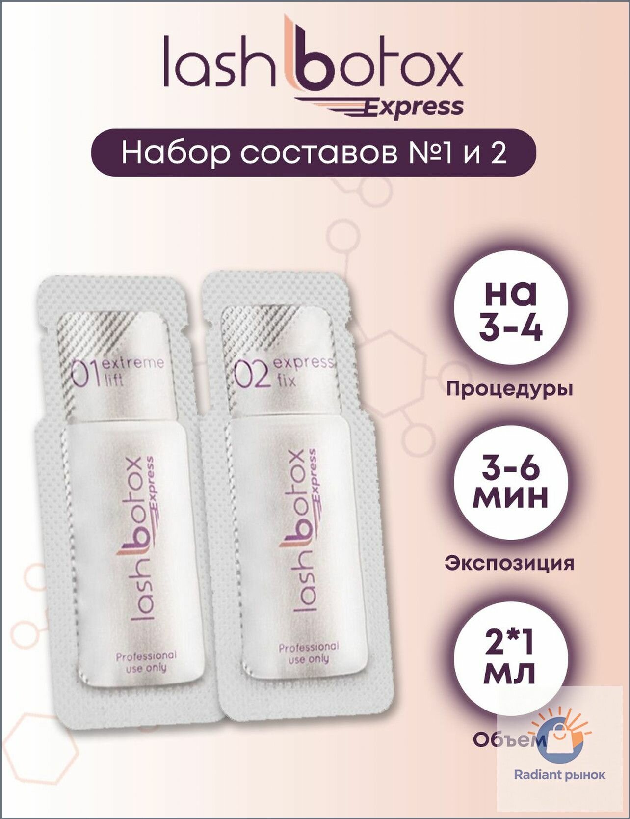 Набор составов для ламинирования ресниц Lash Botox Express 1,2
