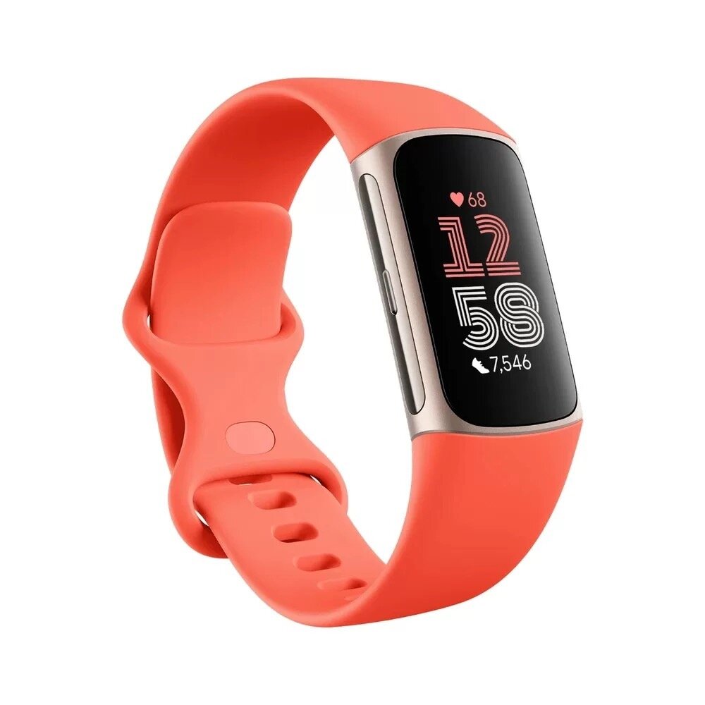 Фитнес-браслет, Fitbit Charge 6 , Coral — здоровье на запястье+подписка на 6 месяцев+NFC