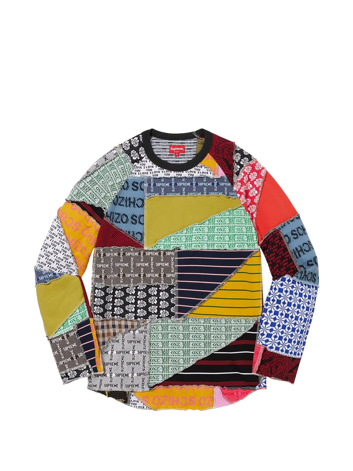 Футболка Patchwork jacquard long-sleeves T-shirt