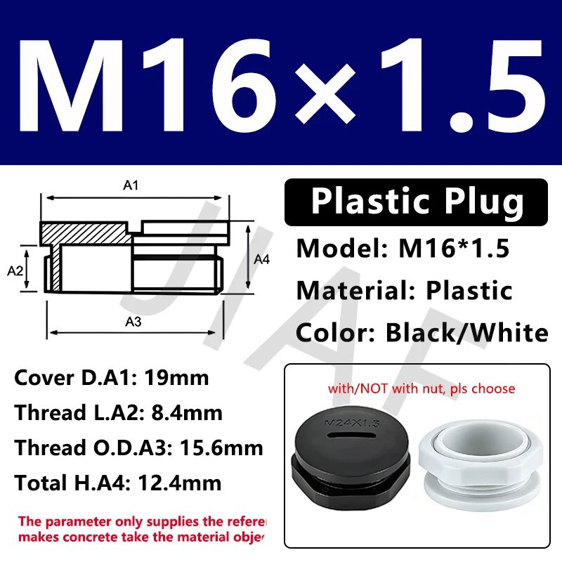 Пластиковые заглушки M12-M71 черные/серые IP68