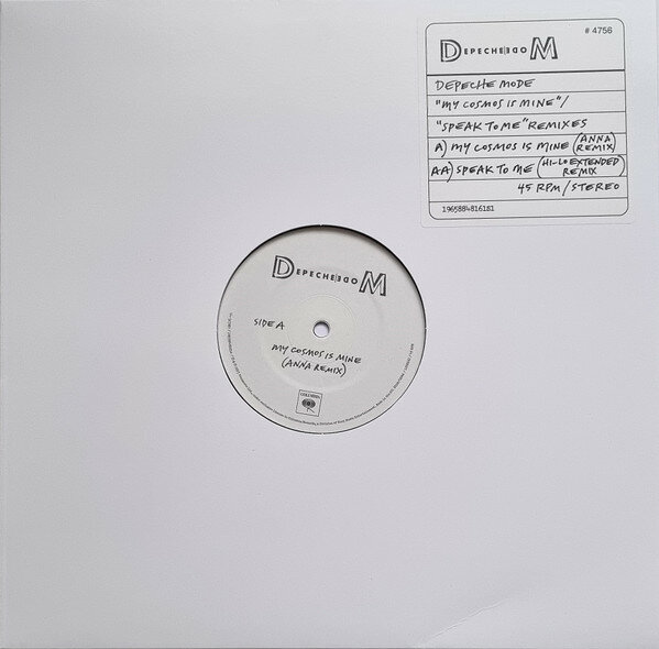 Depeche Mode. My Cosmos Is Mine / Speak To Me Remixess (45 RPM, Limited Edition, EU, Sony Music, 19658848161, 2024, новая импортн. виниловая пластинка в заводской упаковке) LP