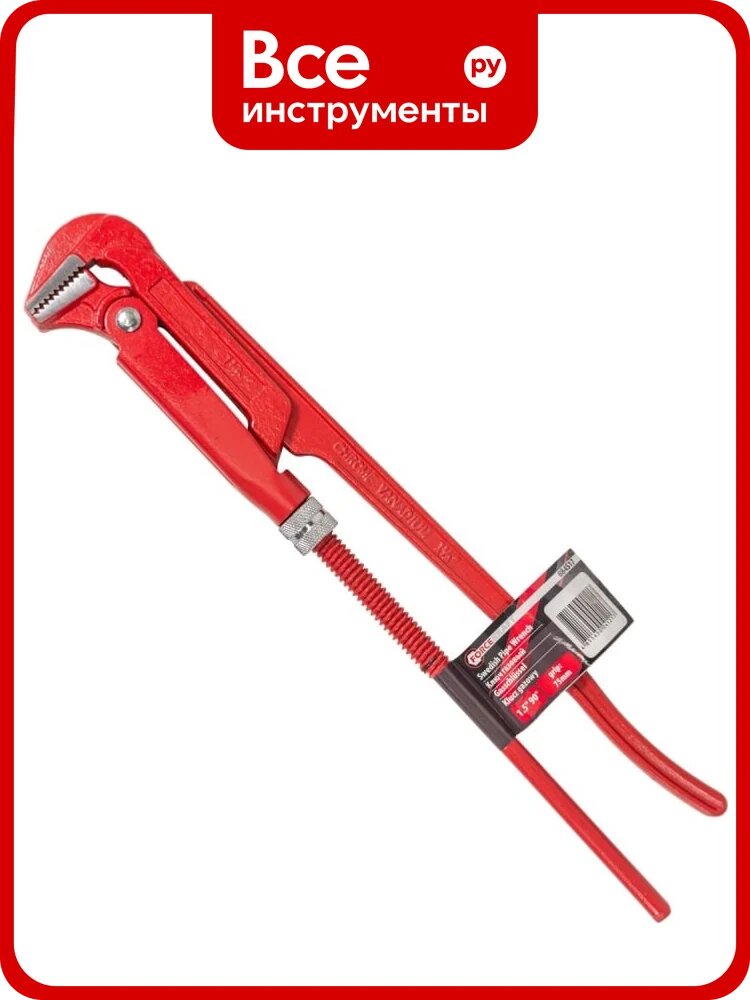 Газовый ключ Forcekraft 1.5" 90°, захват 75 мм FK-684S17 – шведский рычажный тип, корпус из CrV, полупрофессиональный
