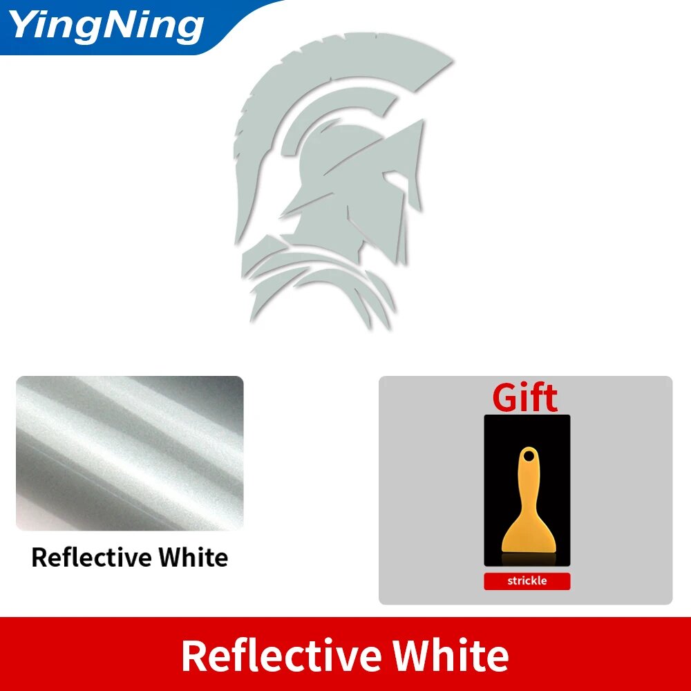 Наклейка на автомобиль «Спартанский шлем», водонепроницаемая Reflective White, 15cmx11cm, Белый