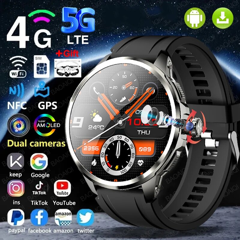 Умные часы Black 4G Android 9.0, 16+256 ГБ