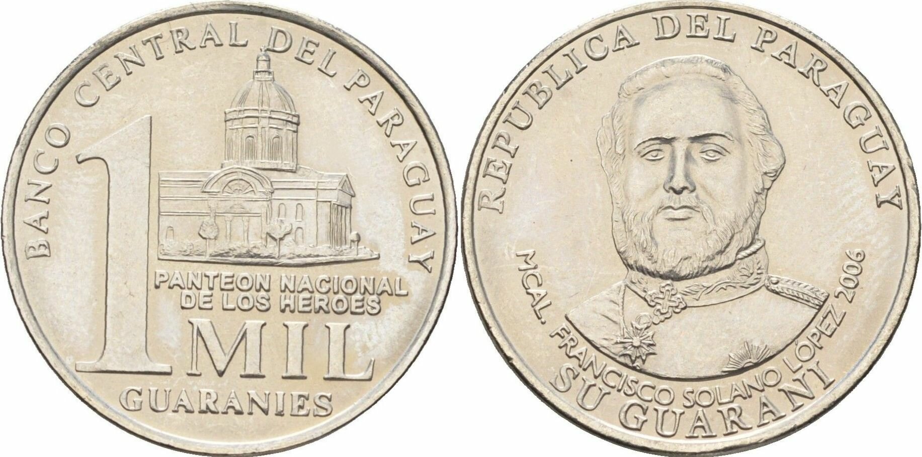 Парагвай 1000 гуарани, 2006 Национальный пантеон героев UNC