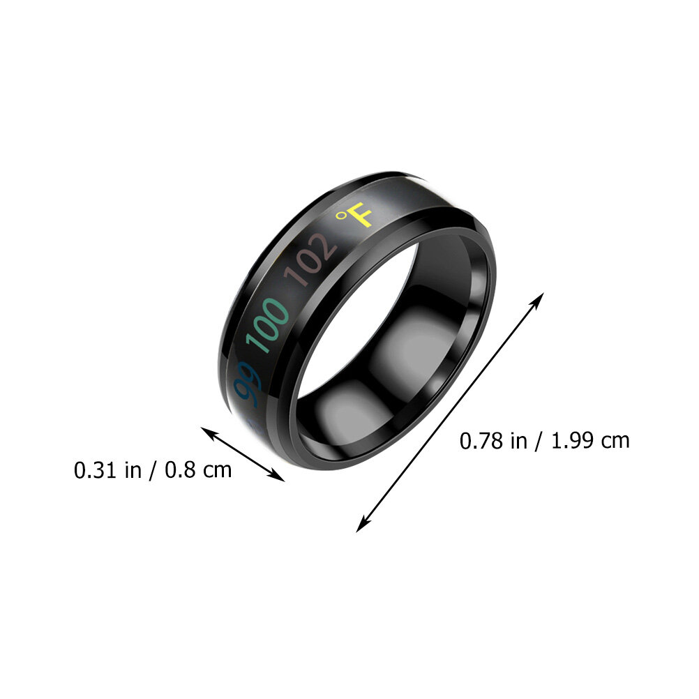 Кольцо Модное Унисекс 1 Шт Черное Температурное Кольцо Размер 1.99x1.99 Cm