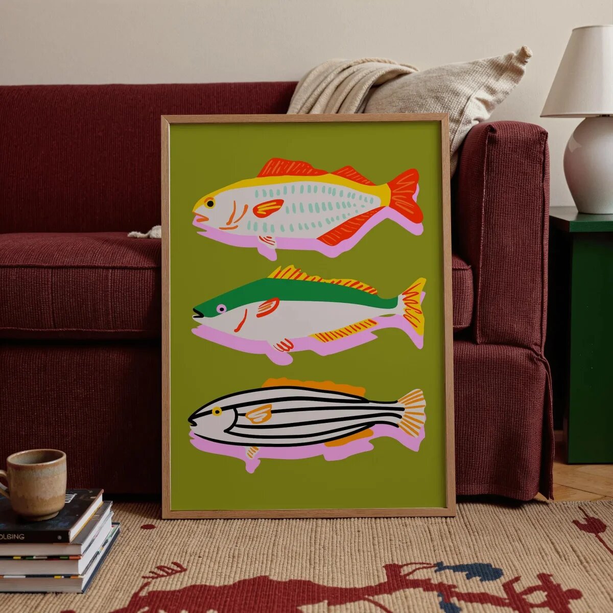 Холст с изображением сардин 20x30cm unframed