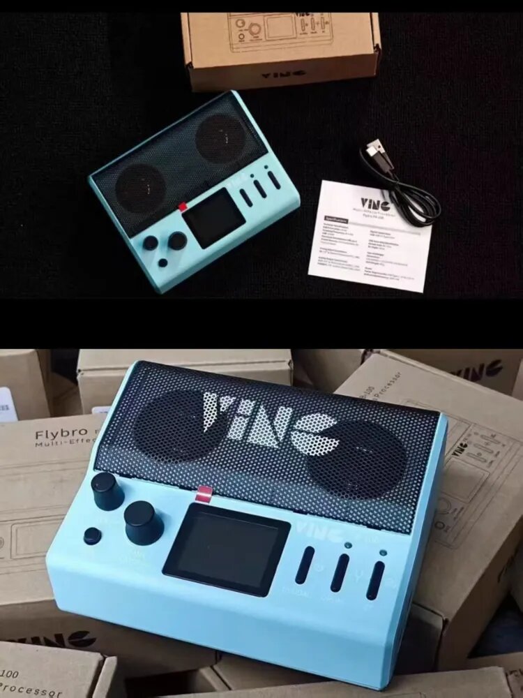 VING FB-100 многофункциональный профессиональный гитарный эффектор Bluetooth-динамика 2-в-1, синий