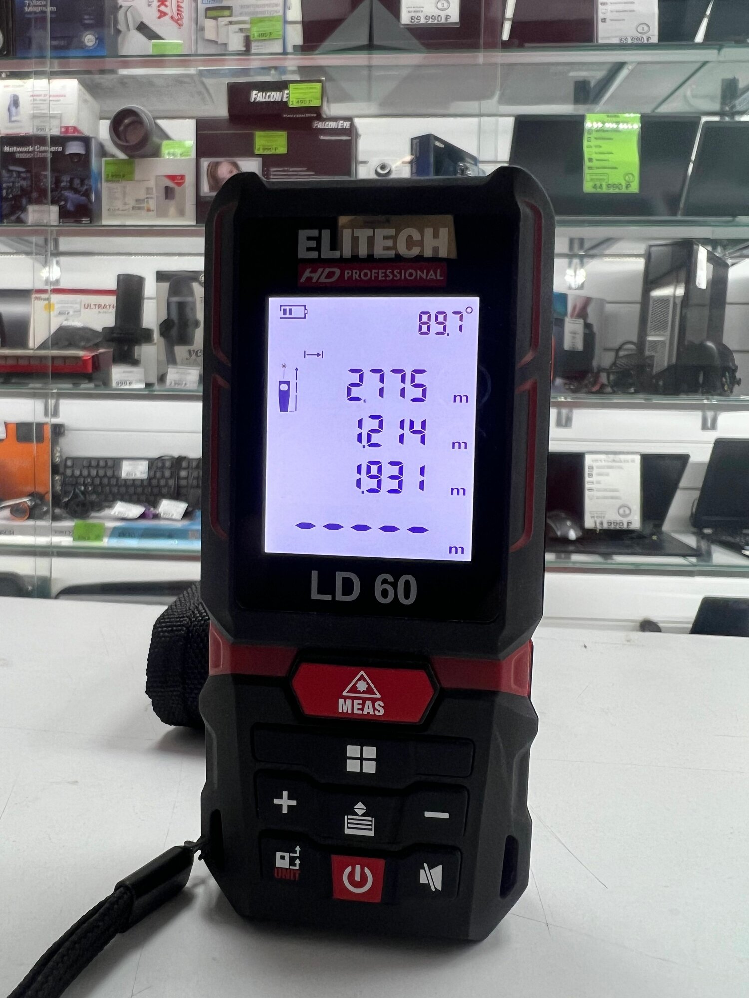 Дальномер ELITECH LD 60, компактный, прочный корпус, легкий, точный, 0.2 кг